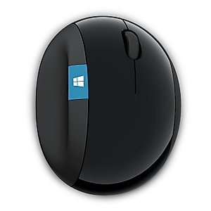 Microsoft Sculpt Ergonomic Mouse, Black - Wireless Mouse for Natural Wrist Comfort with 4-Way Scroll Wheel for PC/Laptop/Desktop, works with Mac/Windows 8/10/11 Computers