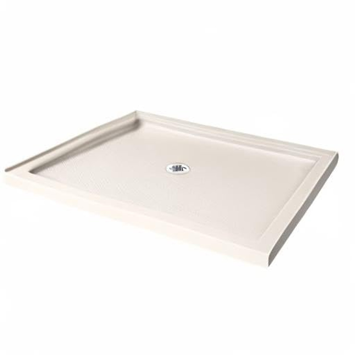 DreamLine SlimLine 34 in. D x 42 in. W x 2 3/4 in. H Center Drain Single Threshold Shower Base in Biscuit, DLT-1134420-22
