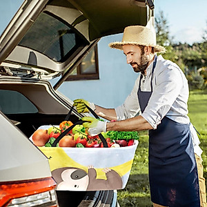 Reusable Shopping Basket Watercolor Sloth Portable Folding Picnic Grocery Bags Laundry Basket Shopping Tote Bag