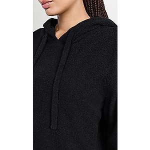Eberjey Women's Boucle Hoodie, Black, S