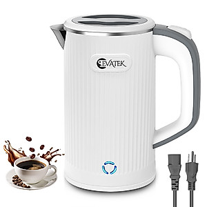 EVATEK Small Electric Kettle, 600W Mini Portable Tea Kettle, Travel Stainless Steel Interior Hot Water Boiler, Auto Shut-Off & No Base, Gift for Camping, Office, Student Dormitory