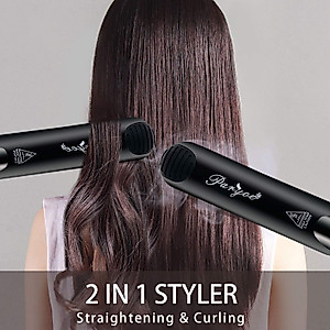 Paryoe Steam Hair Straightener Flat Iron Professional Steam Styler Hair Iron for Straightening Curling Hair Vapor Moisturizing Care, Adjustable Temperature & Auto-Off