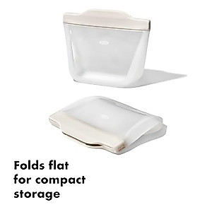 OXO Good Grips Silicone Reusable Bag – Stand-Up Snack (12 oz) – Oat
