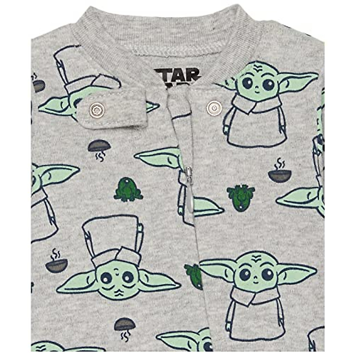 Amazon Essentials Disney | Marvel | Star Wars Unisex Babies' Cotton Footed Sleep and Play - Discontinued Colors, Pack of 2, Star Wars the Child, 18 Months