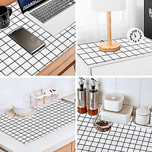 POTTIIS Shelf Liner Non-Adhesive EVA Cabinet-Drawer-Liners - 2 Roll Waterproof Kitchen Fridge Pad and Refrigerator Mat, Non-Slip Can be Cut Placemats, Size 17''×78.7''（White）