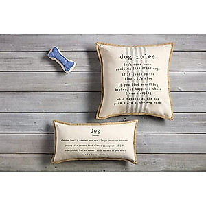 Mud Pie Dog Jute Pillow, 22" x 11", Definition