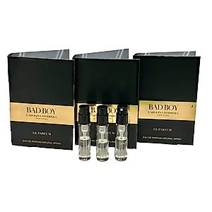 Lot of 3 Carolina Herrera Bad Boy Sample Trial Size Spray Mini Vials 1.5ml 0.05 fl oz