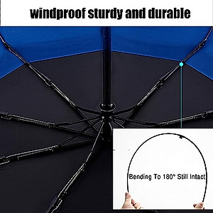 ElifeAcc Double Layer Windproof Automatic Umbrellas with Anti-UV Straight Folding Travel Umbrella Multi-coloured