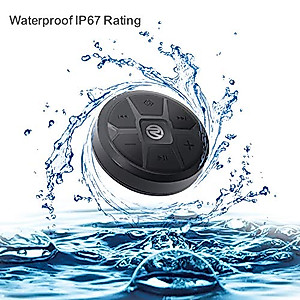 Recoil Waterproof Bluetooth Media Button Steering Wheel Remote Control for Car Bike Motorbike Boat Powersports Compatible iPhone 14 Pro/SE/14, Samsung Galaxy or Any Android Device