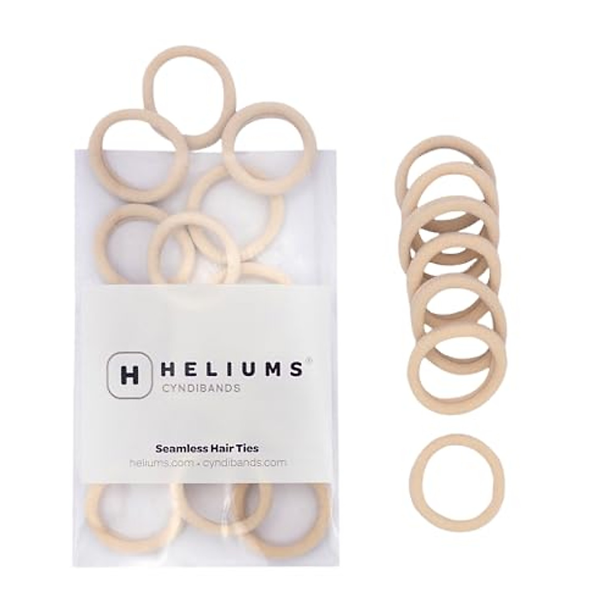 Heliums Small Hair Ties - Blonde - 1 Inch Seamless No-Damage Ponytail Holders for Kids, Braids and Thin Hair - 20 Count