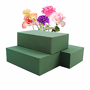 3Pcs Floral Foam Blocks,Prashent Green Wet Dry Flower Foam Plant Foam for Fresh & Artificial Flower Arrangements DIY Craft 5.5”L x 3.1”W x 1.7”H