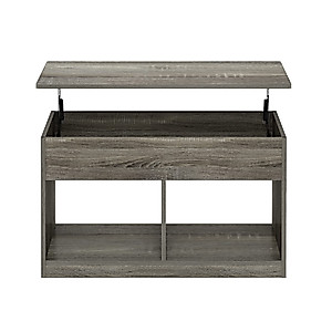 Furinno Jensen Living Room Lift Top Coffee Table with Hidden Compartment, French Oak Grey