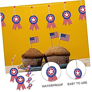 Hanging Wall Decor Outdoor Decor 6pcs Independence Day Pendant Medal at Home Wooden Front Door Decor