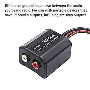 RECOIL GLIRCA 2-Channel RCA Stereo Ground Loop Isolator Designed for Audio Signals Eliminate Noise