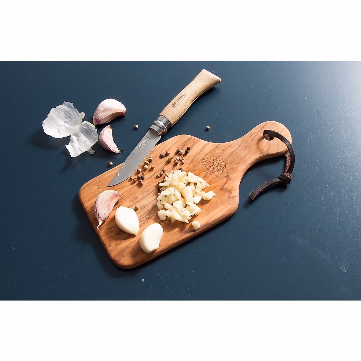 Berard 54070 French Olive-Wood 8-Inch Handcrafted Cutting Board with Handle