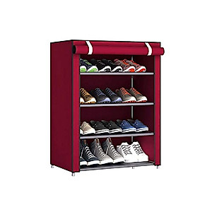 N/A 4Tiers Shoes Rack with Dustproof Cover Closet Shoes Storage Cabinet Dustproof Cover Shoes Cabinet