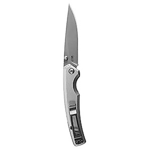 Kershaw Epistle Folding Knife; 3-Inch 8Cr13MoV Stainless Steel Drop Point Blade; Every Day Carry with Bead Blasted Finish, Manual Opening with Thumb Stud, Liner Lock (2131),Black