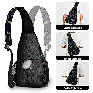 Yrebyou Moon Sling Bag for Women Men Chest Backpack Travel Crossbody Daypack for Hiking Cycling Running