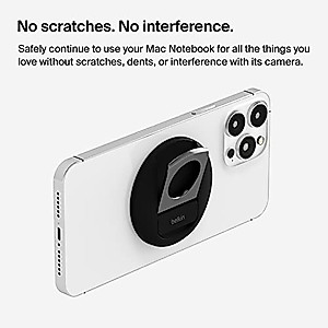 Belkin iPhone MagSafe Camera Mount for MacBook, iPhone Continuity Camera Mount, Turn iPhone to Webcam, Compatible with MacBook Pro, Air, iPhone 14, iPhone 13, iPhone 12, Black