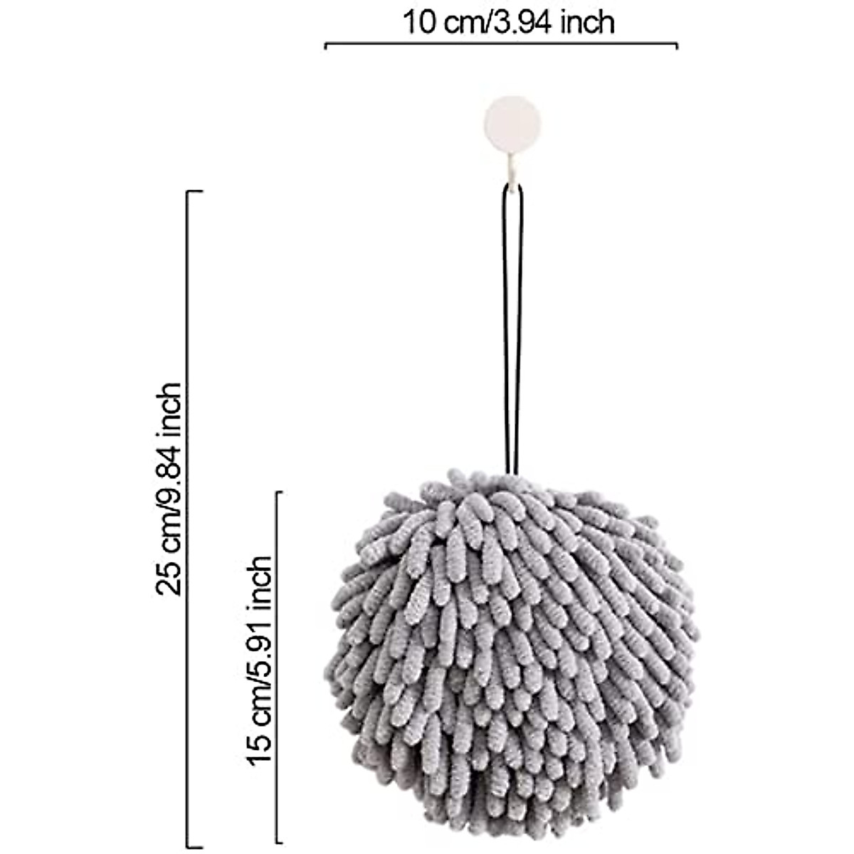 Ajfwm Soft Chenille Hanging Hand Towels,Kitchen Hand Towels with Loop,Bathroom Hand Towels Hanging,Quick Dry Cloths for Cleaning,Soft Absorbent Microfiber Hand Towels (Include 2 PCS Wall Hooks)