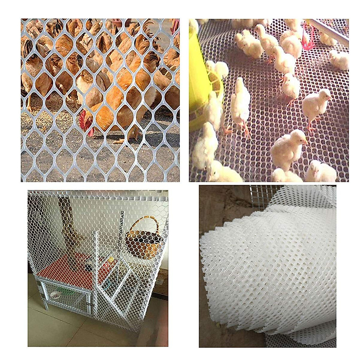 MAGFYLY Chicken Wire Mesh Plastic Fence Net, Child Safety Net, Staircase Balcony Anti-Fall Net, Chicken Duck Rabbit Breeding Netting, Cat Net, Lawn Protection Nets, White, 1x3m
