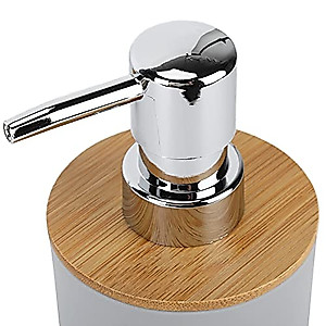 Garosa 4Pcs Bathroom Accessory Set Bamboo Waterproof Plastic Toothbrush Cup Lotion Dispenser Soap Box Tooth Mug for Home Hotel Gift (Grey)