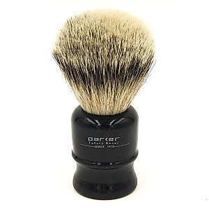 Parker,100% Silvertip Travel Shave Brush with Case, Black - Also Great for Everyday Use!