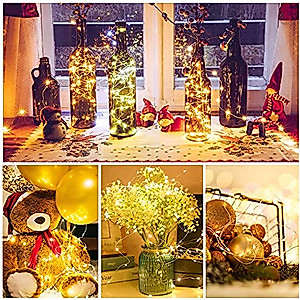 12 Pack Fairy Lights Battery Operated, 3 Speed Modes, Extra 12 Batteries for Replacement, 7Ft 20 LED Mini String Lights, Waterproof Copper Wire, Twinkle Firefly Lights for Christmas Decorations