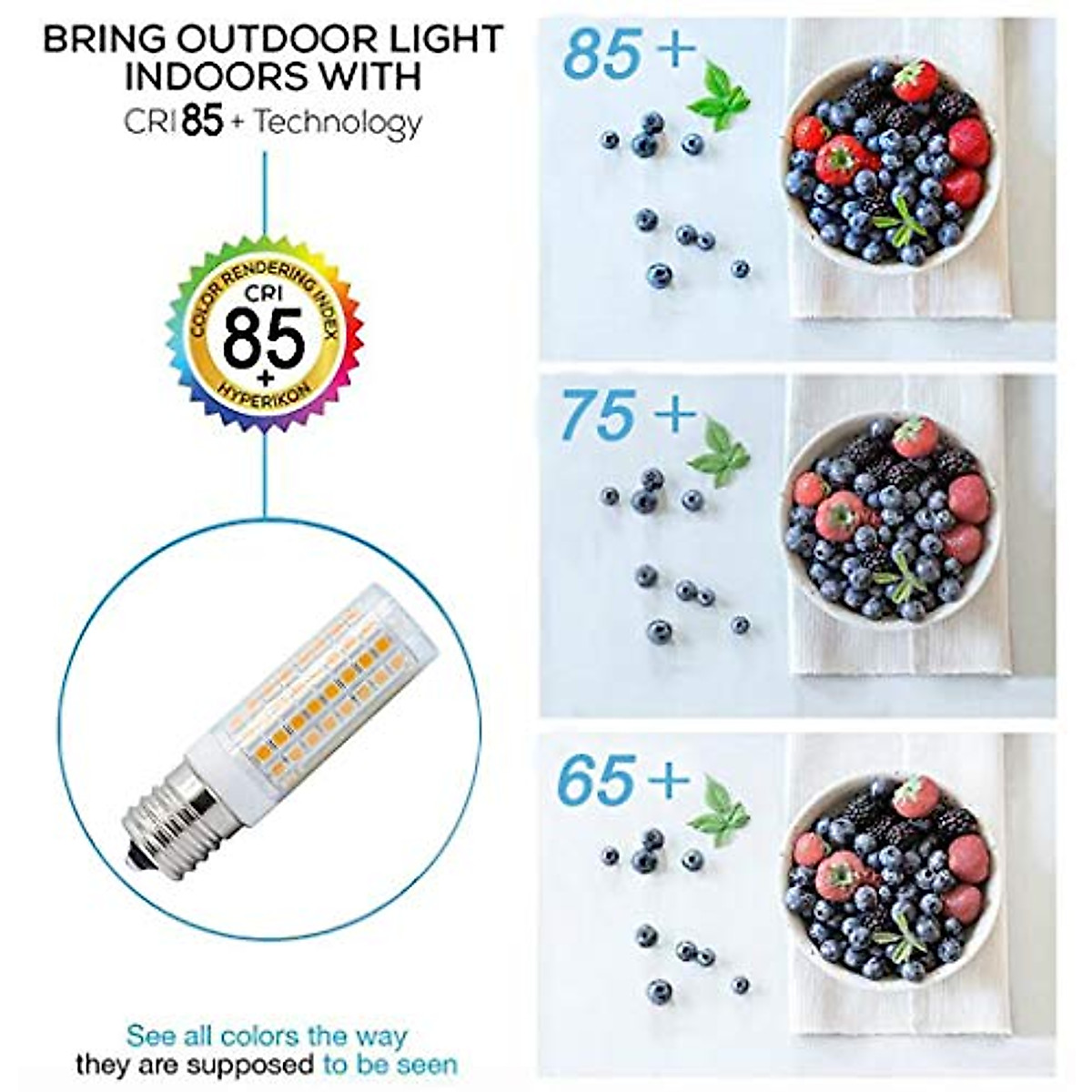 YUJIU E17 LED Microwave Oven Appliance Whirlpoo Bulb，70W Halogen Bulb Equivalent，Warm White 3000K Dimmable Ceramic Microwave Oven Light Bulb （2-Pack）