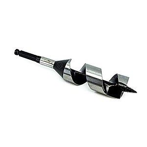 Benchmark Abrasives 1-1/2" Auger Drill Bit for Wood, 7/16” Hex Shank, Fast Drilling Bits for Soft and Hard Wood, Plastic, Plywood, Lumber, Drywall, and Composite Materials (1-1/2")