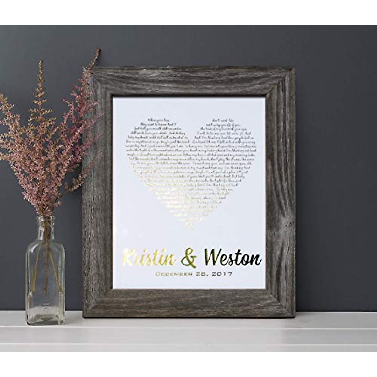Personalized 1st Anniversary Gift for Him or Her, First Dance Song, Paper Anniversary Gift