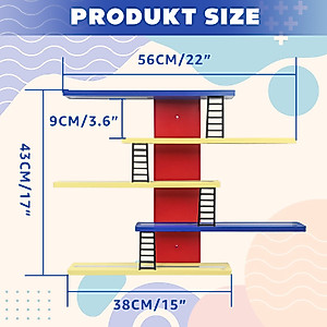 Sun3drucker Wall Shelf for Tonies, 20-35 Tonie Figures, Magnetic Wooden Floating Shelf Compatible with Toniebox MP3 Audio Player & Character, Storage Rack for Children Kids Playroom