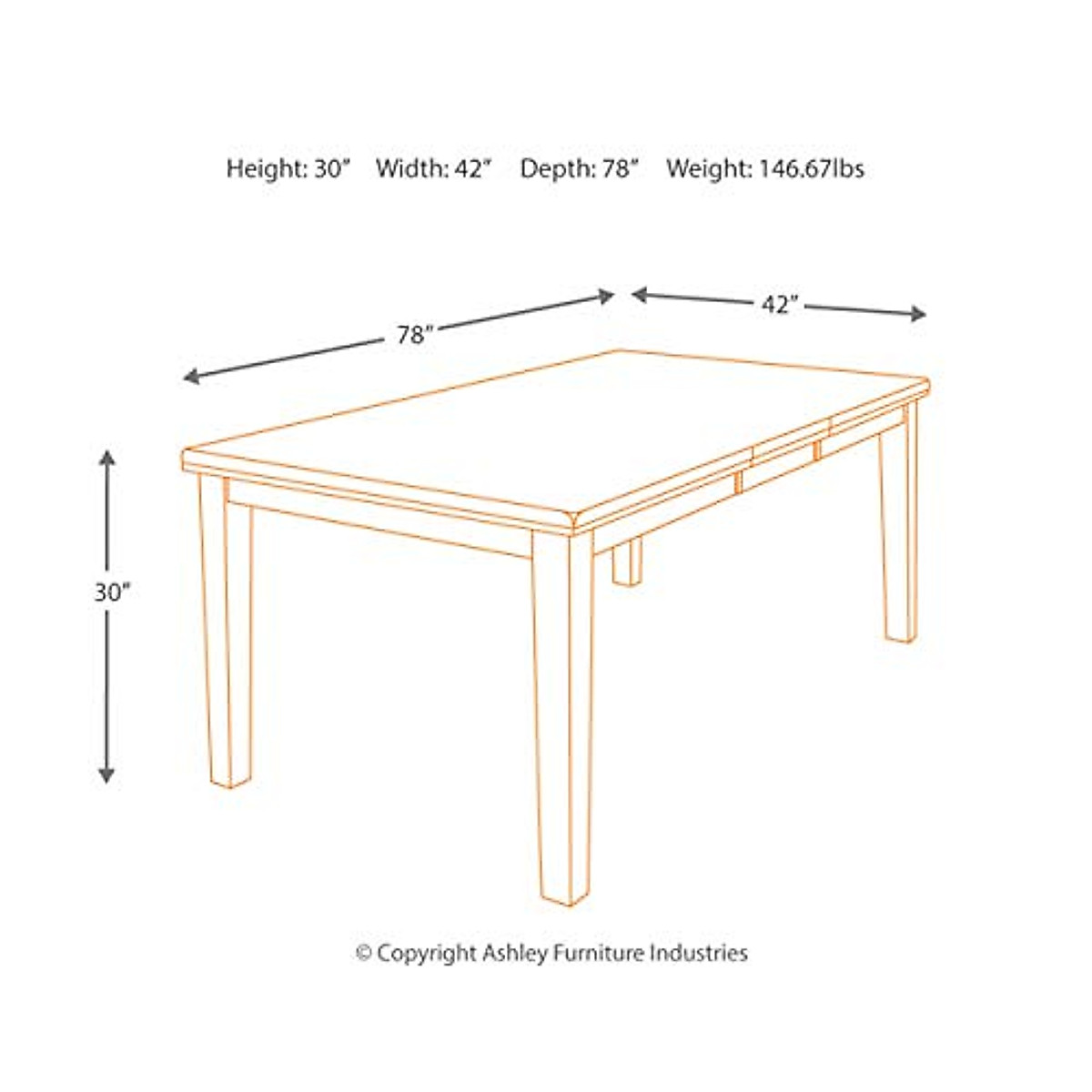 Signature Design by Ashley Ralene Traditional Dining Room Extension Table, Medium Brown