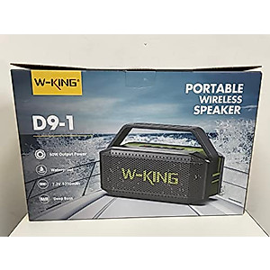 W-KING Portable Loud Bluetooth Speakers with Subwoofer, 60W (80W Peak) Outdoor Speakers Bluetooth Wireless Waterproof Speaker, Heavy Bass/V5.0/40H Play/Power Bank/TF Card/AUX/NFC/EQ, Large for Party