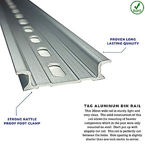ICI T&G 2 Pieces DIN Rail Slotted Aluminum RoHS 12" Inches Long 35mm Wide 7.5mm High