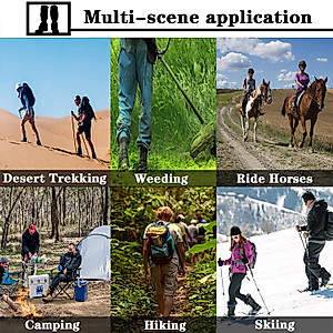 Leg Gaiters Waterproof Men Women Snow Boot Gaiters Hiking Shoe Gaiters Anti-Tear Adjustable Leggings Cover Ankle Leg Guard for Outdoor Hunting Camping Skiing Walking Mountain Climbing (Blue 18")