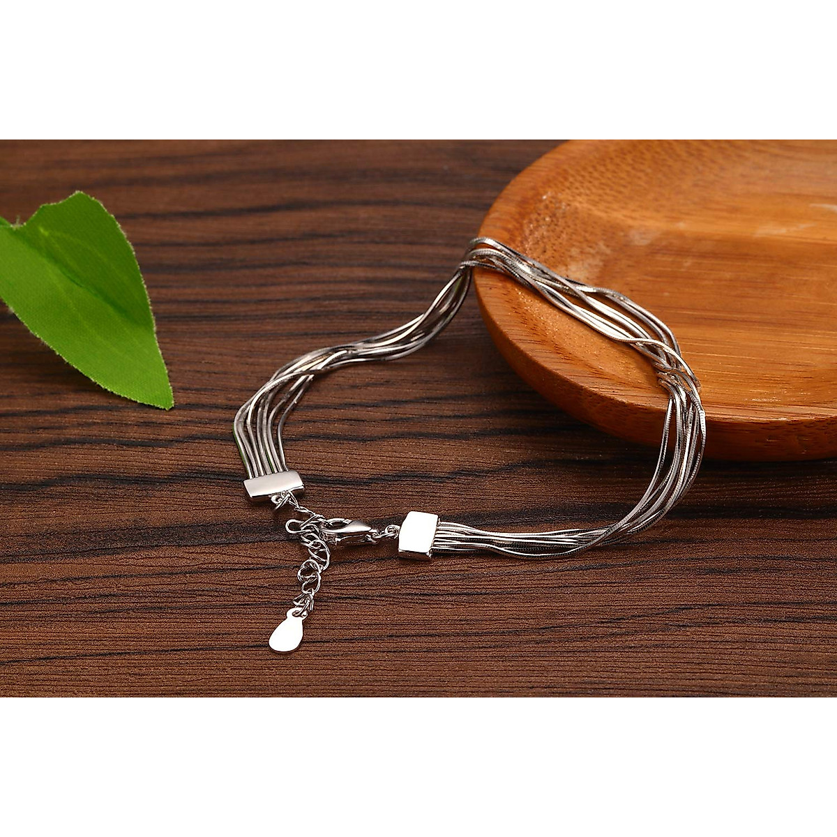 FarryDream 925 Sterling Silver Elegant Link Bracelet for Women Snake Bracelet Christmas Gifts