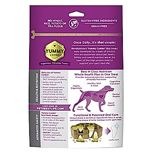 Yummy Combs Dog Dental Treats | Vet VOHC Approved | Protein Treat | Dental Care & Cleaning Comb Shape | Yummy Dog Treats | Dental Dog Treats for Small Dogs (12oz, 21 Count)