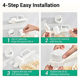 WJVV Bag Clips with Pour Spout, 2024 New Food Storage Sealing Clips with Pouring Spouts, Seal and Pour Bag Clip, Seal Pour Food Storage Bag Clip for Snack,Oatmeal,Coffee,Potato Chips (3 PCS)