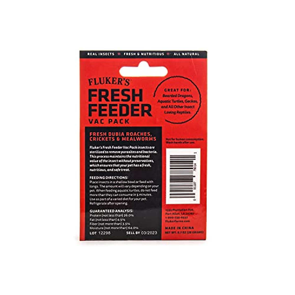 Fluker's Fresh Feeder Vac Pack Variety Mix - Great for Insect-Eating Reptiles, Birds, or Small Animals, 0.7oz