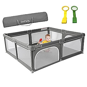 Dad-baby Baby Playpen,79” x 71”,Play Pens for Babies and Toddlers,Playpen for Babies,Baby Play Yards with Anti-Slip Base,Safety Sturdiness Babys Fences for Babies,Infant,Toddler,Anti-Fall Play Pen