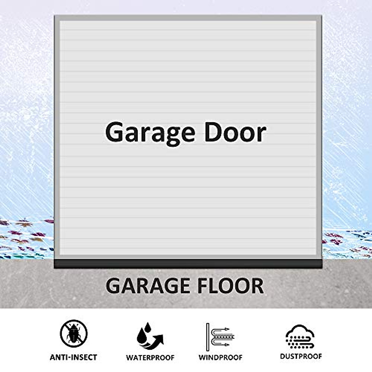 Universal Garage Door Seal, Garage Door Rubber Seal Strip Replacement, Weatherproofing Garage Door Weather Stripping with Nails (20 Feet)