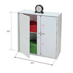 Kings Brand Furniture 2 Door Storage Organizer Bookcase, White