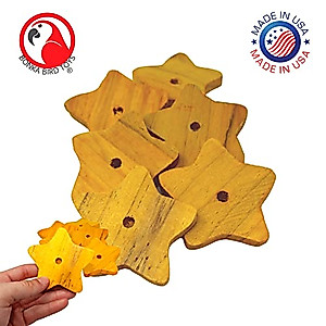 Bonka Bird Toys 1150 Pk6 Yellow Jumbo Wood Stars Foot Talon Craft Part Bird Toys