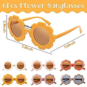 A1diee 12Pcs Groovy Retro Sunglasses Headbands Party Favors Boho Hippie Round Flower Polarized Eyewear Multicolor Daisy Flower Crown Costume Accessories Set 60s Festival Party Gifts for Kids