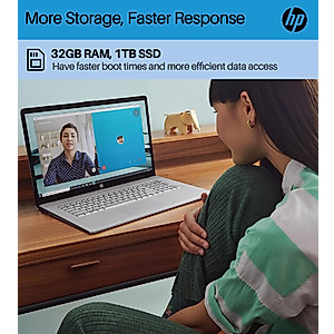 HP 2023 Newest Touchscreen Business Laptop, 17.3 Inch HD+ Display, AMD Ryzen 5 7530U Processor(Beats i7-1165G7), 32GB RAM, 1TB SSD, Wi-Fi 6, Anti-Glare, Full KB, Webcam, Windows 11 Home, Silver