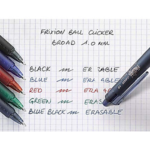 PILOT FriXion Clicker pen 1.0mm, Erasable Gel Pens, Bold Point, 6 pack (Blue)