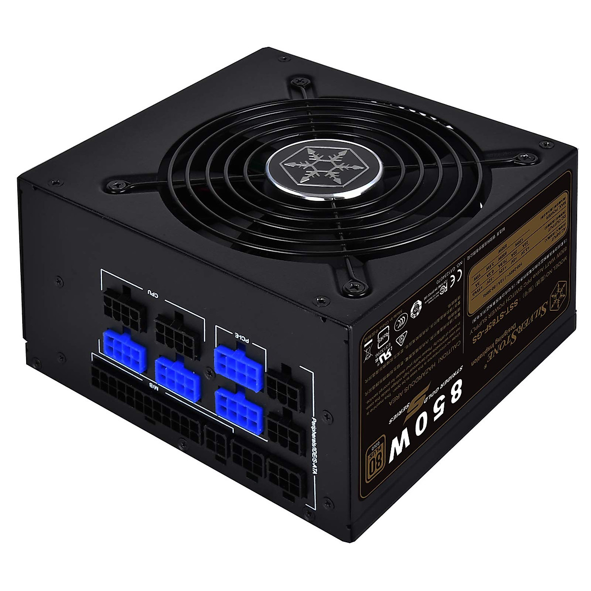 SilverStone Technology 850W Computer Power Supply PSU Fully Modular with 80 Plus Gold & 140mm Design Power Supply (SST-ST85F-GS-V2)