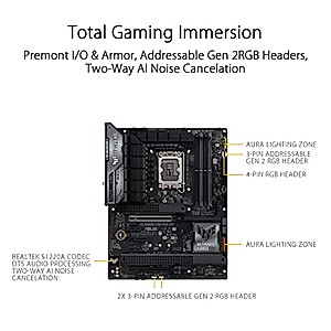ASUS TUF Gaming Z790-Plus WiFi LGA 1700(Intel®12th&13th Gen) ATX Gaming Motherboard(PCIe 5.0,DDR5,4xM.2 Slots,16+1 DrMOS,WiFi 6,2.5Gb LAN,Front USB 3.2 Gen 2 Type-C®,Thunderbolt 4(USB4),Aura RGB)