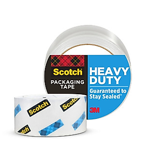 Scotch Heavy Duty Shipping Packaging Tape, 1.88" x 54.6 yd, 3" Core, Clear, Great for Packing, Shipping & Moving, 1 Roll (3850)